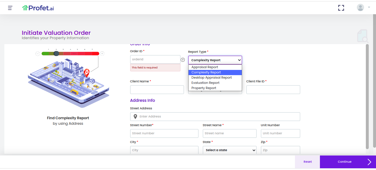 How to generate a Complexity Report for a property? - Profet.ai