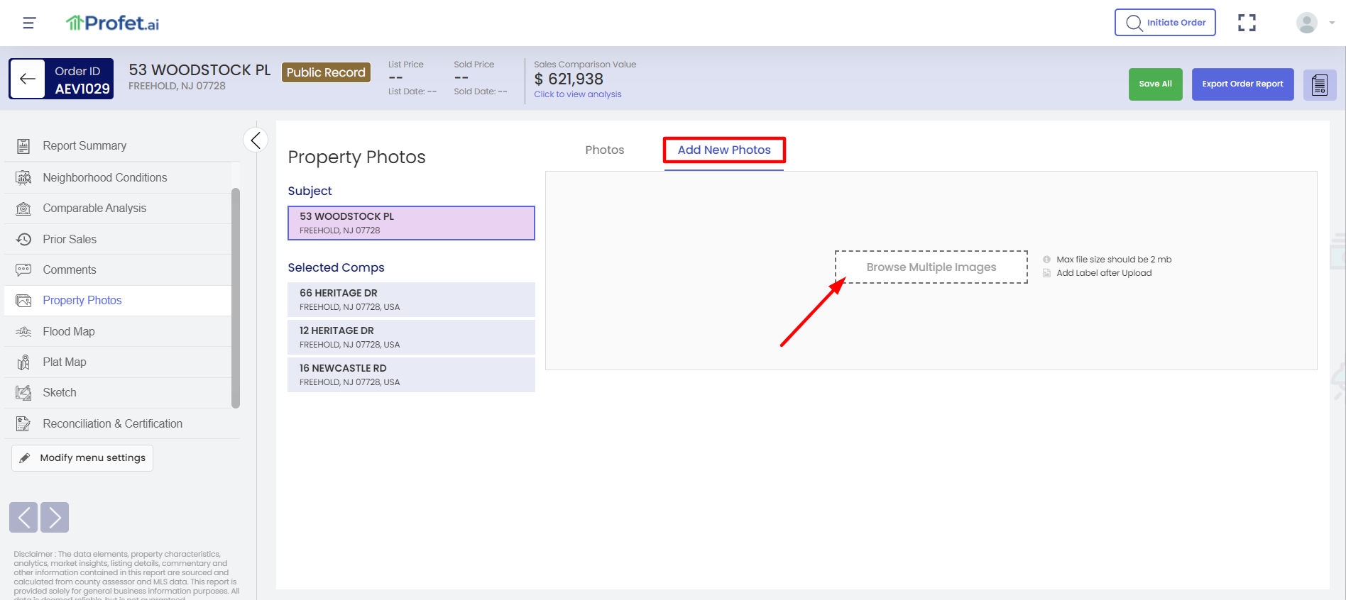 How can I add images to an Profet.ai report? - Profet.ai